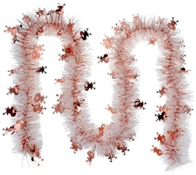Bíločervená vánoční girlanda - 200 cm