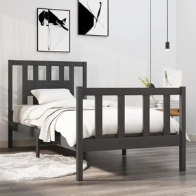 Rám postele šedý masivní dřevo 75 x 190 cm Small Single,  3104090 HangarStore.cz