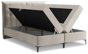 Taupe boxspring postel s úložným prostorem 160x200 cm Mikana – Makamii