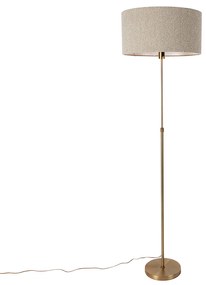 Stojací lampa nastavitelná bronzová s boucle stínidlo taupe 50 cm - Parte