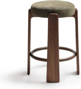 Zelená/v tmavě přírodní barvě barová stolička z jasanového dřeva (výška sedáku 75 cm) Granite – Kave Home