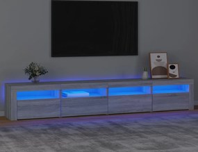 vidaXL TV skříňka s LED osvětlením 240x35x40 cm [3152763] Barva: šedá sonoma