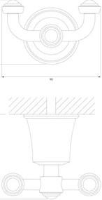 OMNIRES AL53120CR - Nástěnný háček ART LINE lesklý chrom