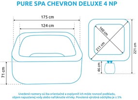 Intex | Vířivý bazén Pure Spa Chevron Deluxe 4 NP | 11400291