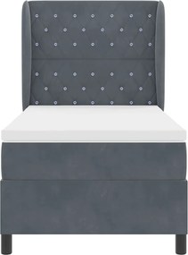 Postel s boxspringem s matrací Tmavě šedá 200 x 100 cm samet 3340863