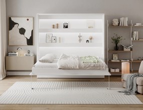 Devesto Sklápěcí postel Horizontální 160 Bílá LED