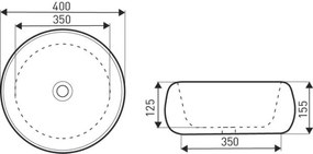Novoterm Keramické umyvadlo na desku NV-KR-802 (ø 40,5 cm) bílé