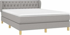 Box spring postel s matrací světle šedá 140 x 190 cm textil 3127037