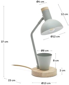 OnaDnes -20% Zelená kovová stolní lampa Kave Home Katia