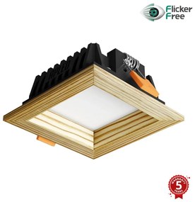 APLED -LED Podhledové SQUARE WOODLINE LED/6W/230V 3000K 12x12 cm borovice masiv