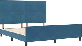 Postel s boxspringem s čelo Tmavě modrá 180 x 200 cm samet 3344961