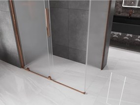 Mexen Velar, sprchový kout s posuvnými dveřmi 150 x 90 cm, 8mm sklo námraza, růžové zlato, 871-150-090-31-55