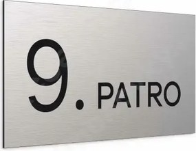 ACCEPT Označení podlaží "9. PATRO" - stříbrná tabulka - černý popis