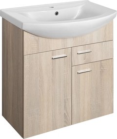 Aqualine Aqualine, ZOJA umyvadlová skříňka 71,5x74x34cm, dub platin, 51175