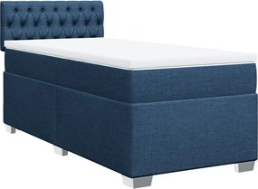 Box spring postel s matrací modrá 90x190 cm textil 3288056