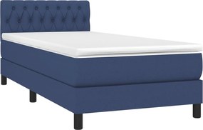Box spring postel s matrací modrá 100 x 200 cm textil 3140279