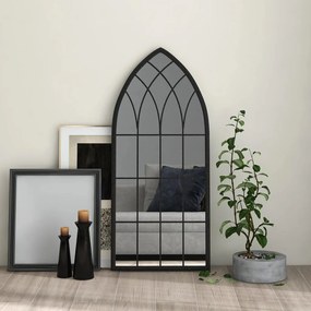 Zrcadlo černé 100 x 45 cm železo do interiéru - Default Title