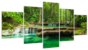 Obraz průzračného lesního toku (150x80 cm)