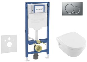Geberit Duofix - Set předstěnové instalace, klozetu Architectura a sedátka softclose, tlačítko Sigma01, matný chrom SANI11CK2102