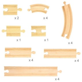 Bigjigs Rail Dřevěné koleje set 24 dílů