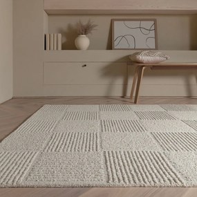Slonovinový ručně tkaný vlněný koberec 200x290 cm Zennith Grid – Asiatic Carpets