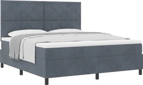 Postel s boxspringem s čelo Tmavě šedá 180 x 200 cm samet 3339915