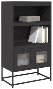 Skříň highboard černá 68x39x123 cm ocel