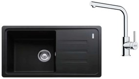Franke - Kuchyňský set G268O, fragranitový dřez BSG 611-78/39 a baterie FS 3230.031, onyx/chrom 114.0700.759