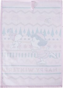 PEANUTS Utěrka "Happy Winter" - sv. růžová