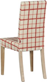 Potah na židli IKEA Harry, krátký barva červená látka vzorované