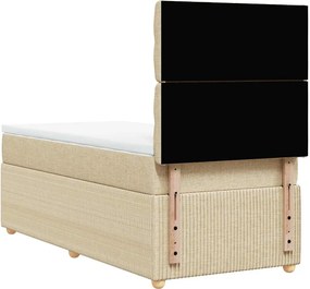 Box spring postel s matrací krémová 90x200 cm textil 3291951