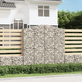 Klenuté gabionové koše 2 ks 200x50x200/220cm pozinkované železo 3145745