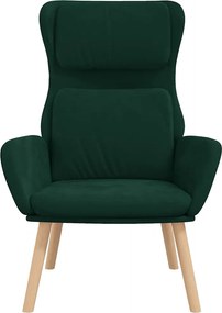 Relaxační křeslo tmavě zelené samet 341353
