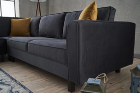 Hanah Home Rohová pohovka KALE antracitová samet