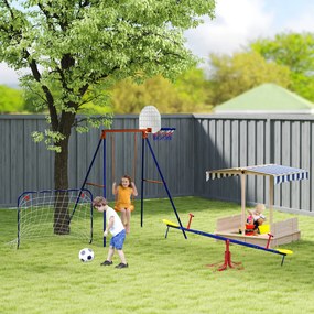 Outsunny 360° Otočný Houpací Můstek pro Děti 3+ let s Podstavcem ze 4 Tyčí, Zastavení a snadno uchopitelnými Rukojeťmi do Zahrady 184x76x71 cm Víceba…