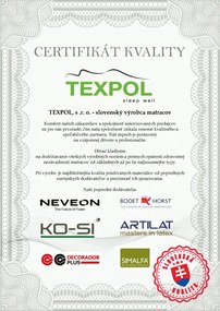 TEXPOL Sendvičová matrace TAMARA - s 5 - zónovou profilací a Aloe Vera Silver potahem 100 x 200 cm