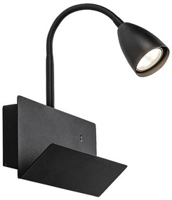 Rabalux 71089 - Nástěnná lampa s poličkou TACITO 1xGU10/25W/230V černá
