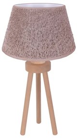 Duolla - Stolní lampa BOUCLE 1xE27/15W/230V pr. 28 cm hnědá/dřevo