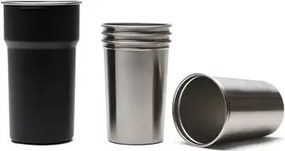 Vinga Parks černá / Sada hrnků / 4 ks / 200 ml / nerezová ocel