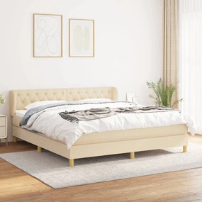 Box spring postel s matrací krémová 160x200 cm textil 3127058