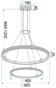 Toolight Závěsné LED osvětlení E40 LHJ037-CP2 zlaté