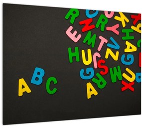 Skleněný obraz - barevná písmenka (70x50 cm)