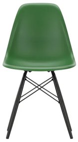 Eames Plastic Chair DSW černě lakovaný javor zelená bílé na tvrdou podlahu Vitra