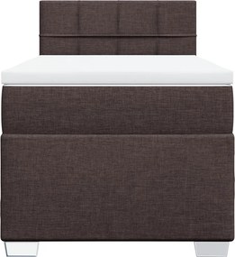 Box spring postel s matrací tmavě hnědá 90x200 cm textil 3285774