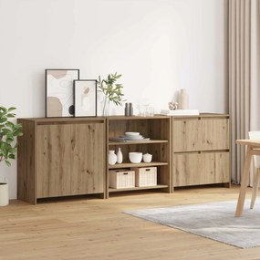 Servírovací skříň 3 ks Artisanový dub 70 x 41 x 75 cm 3393158