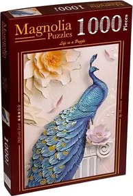 MAGNOLIA Puzzle Modrý páv / 1000 dílků / 48 x 68 cm