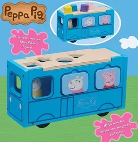 CHARACTER Dřevěná vkládačka Prasátko Peppa Školní autobus / Dřevěná hr