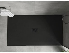 Mexen Hugo, obdélníková sprchová vanička SMC 200 x 100 cm, černá, černá krytka, 42701020-B