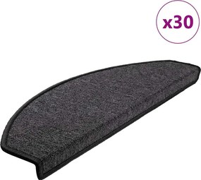 Schodové rohože 30 ks 65 x 24 x 4 cm antracitové, půlkulaté, velké 3365749