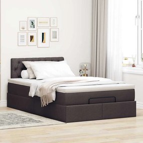 Osmanský rám postele s matrací tmavě hnědá 120x190cm textil 3311528